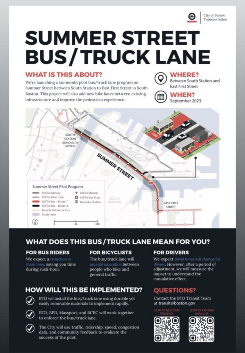 Summer Street Bus/Truck Lane Striping Begins - Caught In Southie