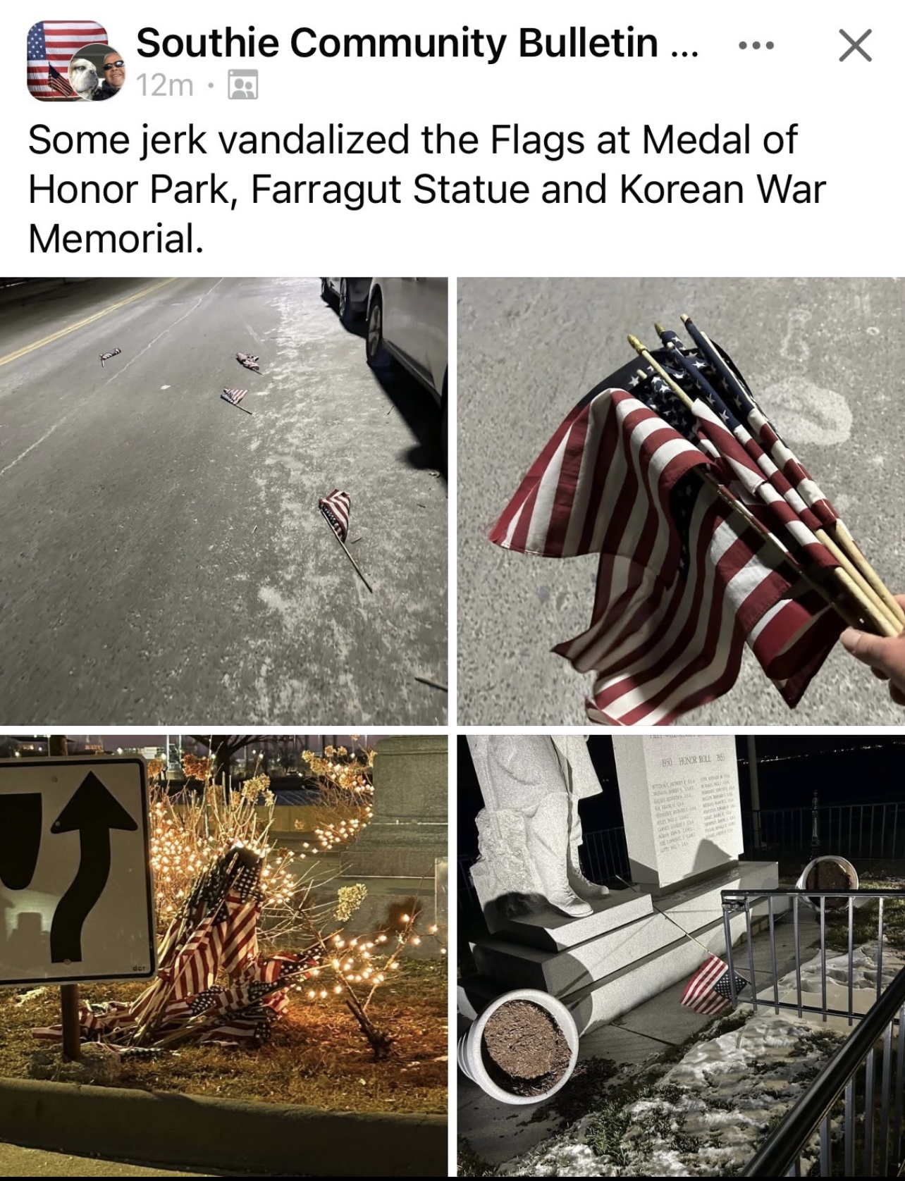 American Flags Vandalized Overnight in South Boston - Caught In Southie